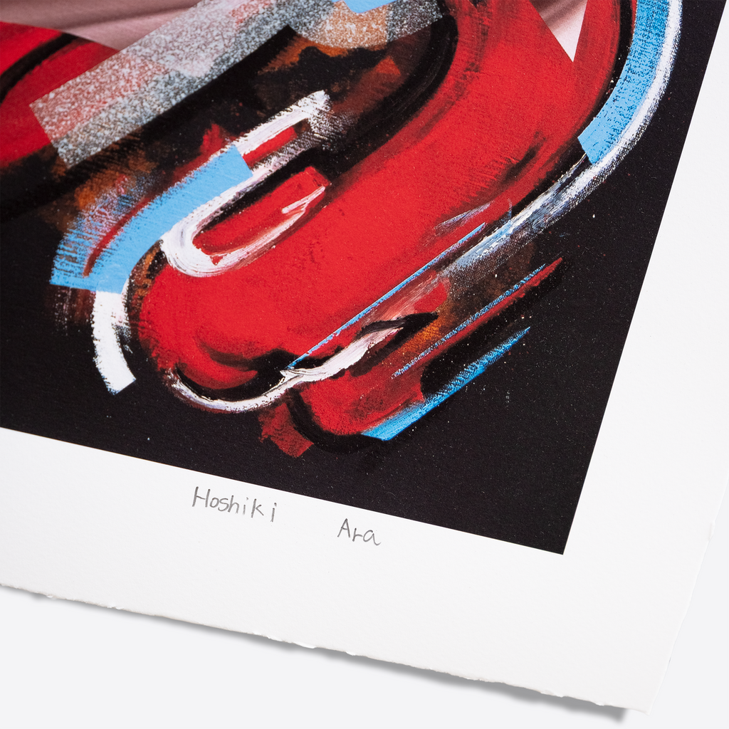 'red and light blue'